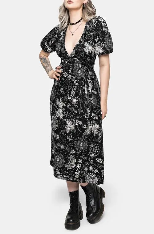 DISTURBIA V-neck Midi Dress