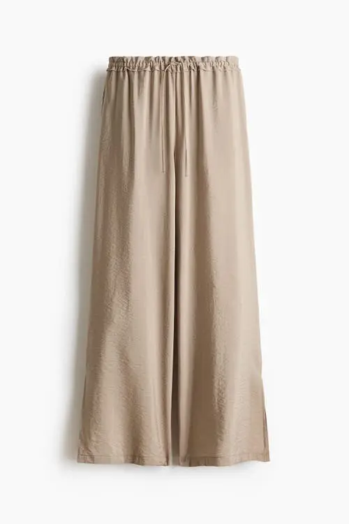 H&m Viscose-blend Drawstring Pants - Beige