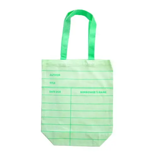 JOLLITY & CO Book Club Library Green Canvas Tote Bag - Assorted Pre-pack
