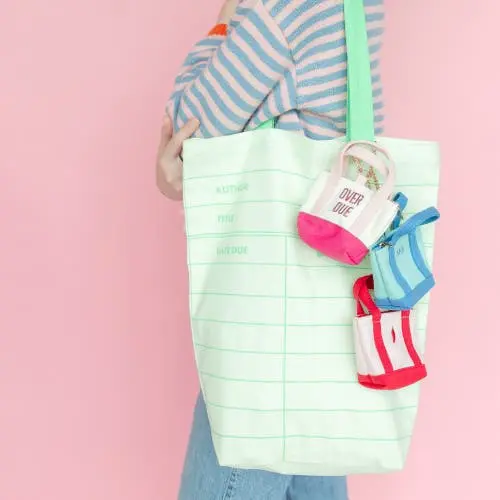 JOLLITY & CO Book Club Library Card" Canvas Tote
