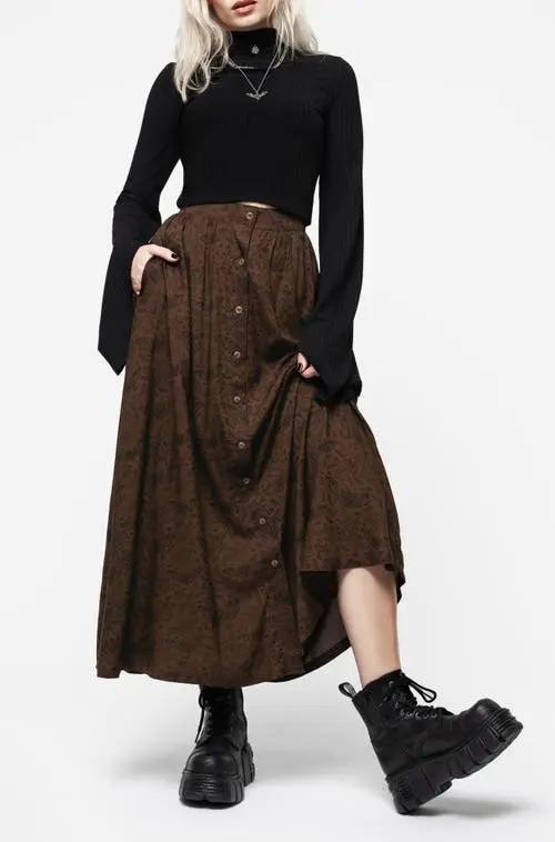 DISTURBIA Rosamoth Button Up Midi Skirt