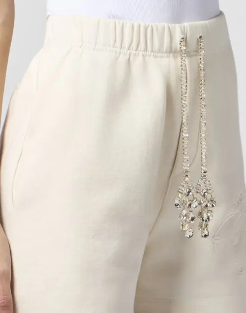 Philipp Plein Embellished Tennis Club Fleece Shorts - Offwhite