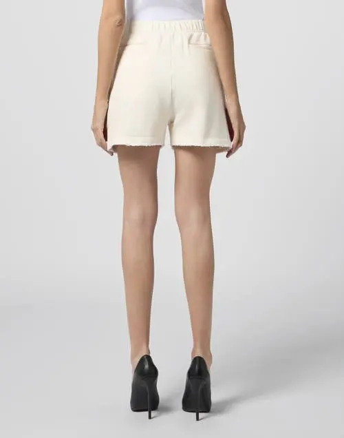 Philipp Plein Embellished Tennis Club Fleece Shorts - Offwhite