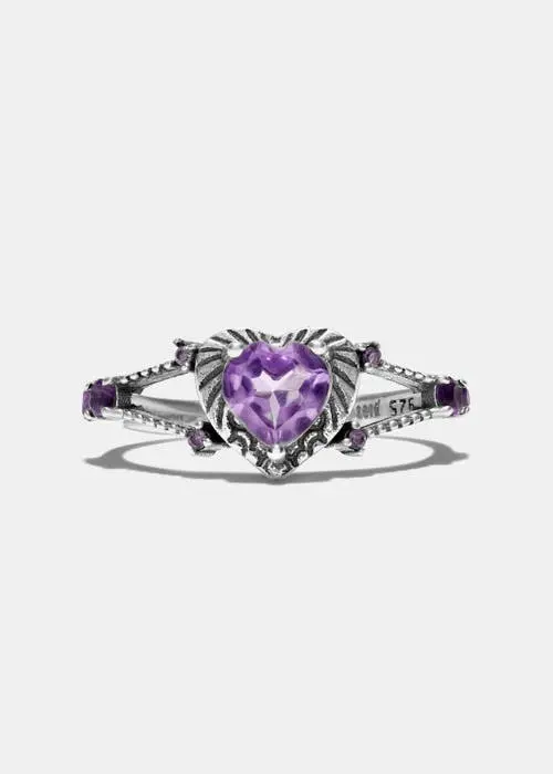 DISTURBIA Devotion Sterling Amethyst Ring