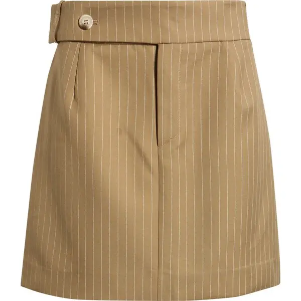 Oddmuse Pinstripe Miniskirt - Camel