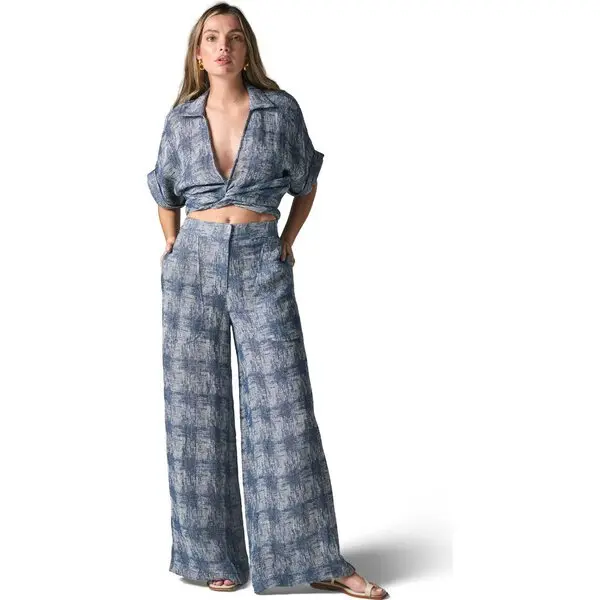 JBQ Oslo Pant 2.0 In Seaside Gauze - Blue/beige