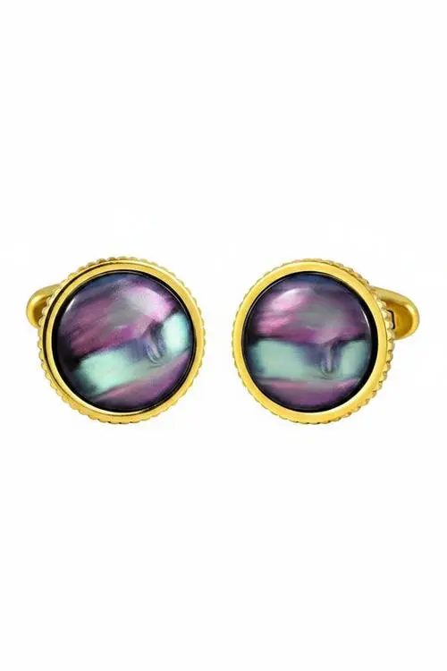 DEJI ENIOLA Aurora Mother Of Pearl Cufflinks - Gold