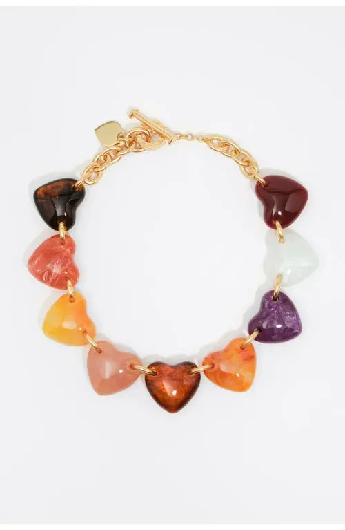 Bimba Y Lola Resin Hearts Necklace - Brown
