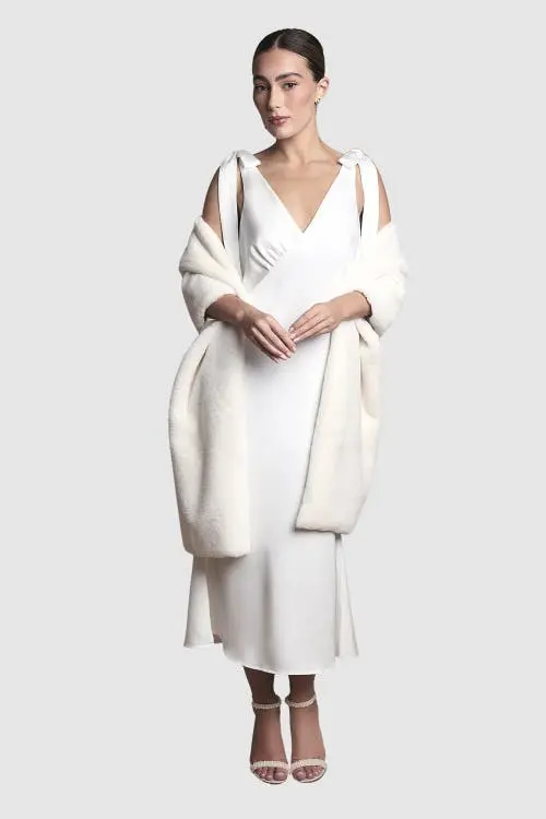 Coast Faux Fur Shawl - Ivory