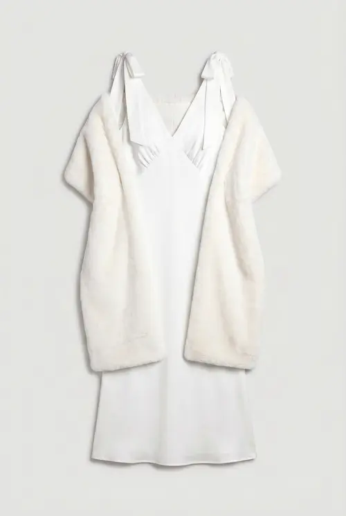 Coast Faux Fur Shawl - Ivory
