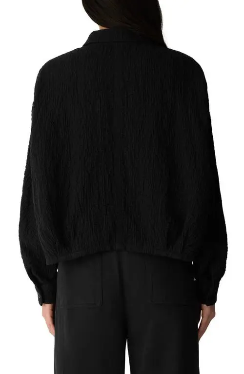 Eileen Fisher Organic Cotton Crepe Cropped Jacket