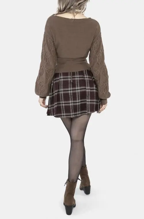 DISTURBIA Covet Cotton-blend Cable Knit Cropped Sweater
