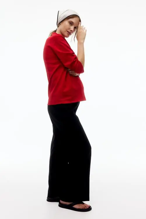 H&m Mama Wide-leg Dress Pants - Black