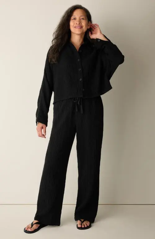 Eileen Fisher Organic Cotton Gauze Straight Leg Pants