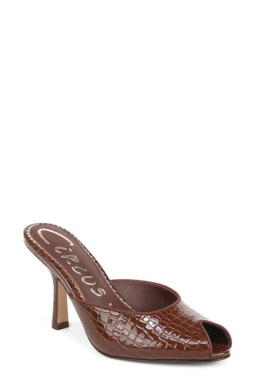 CIRCUS NY BY SAM EDELMAN Glenda Peep Toe Slide Sandal - Deep Pecan