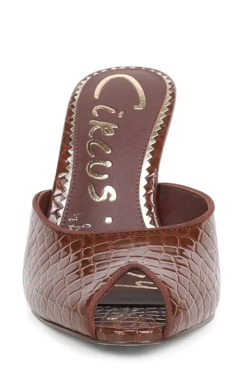 CIRCUS NY BY SAM EDELMAN Glenda Peep Toe Slide Sandal - Deep Pecan