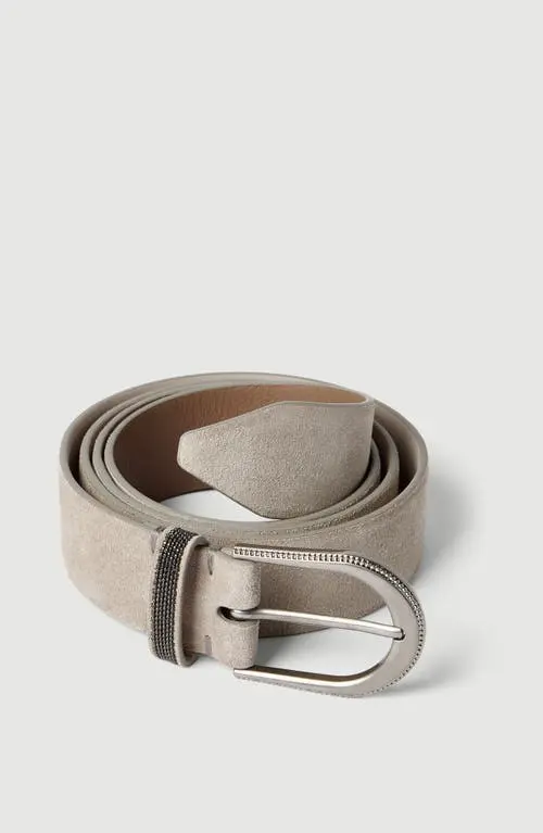 Brunello Cucinelli Suede Belt With Monili
