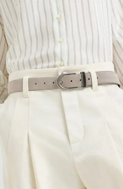 Brunello Cucinelli Suede Belt With Monili