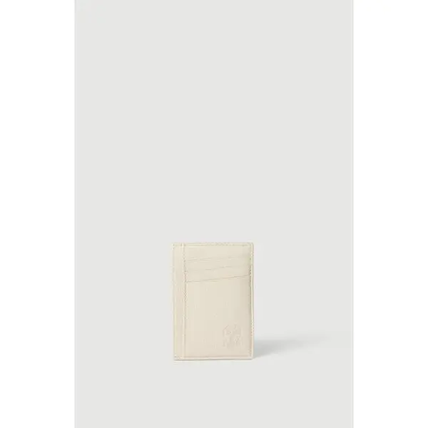 Brunello Cucinelli Fine Grain Calfskin Card Holder - Chalk