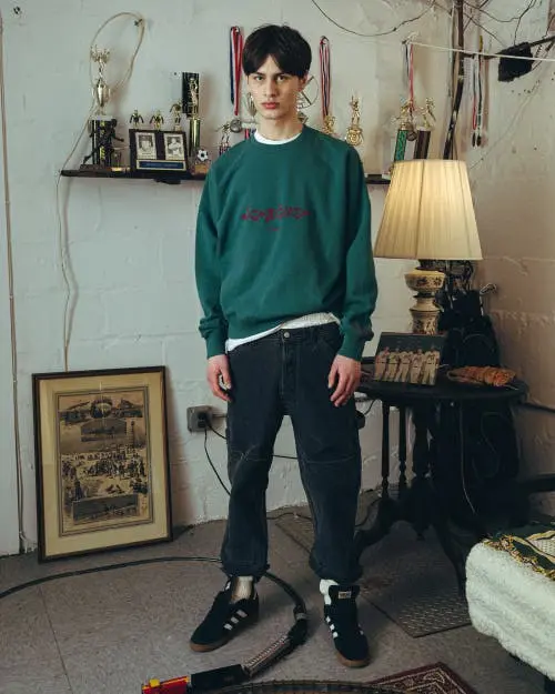 LE PERE Quartier Loopback Cotton Crewneck Sweatshirt