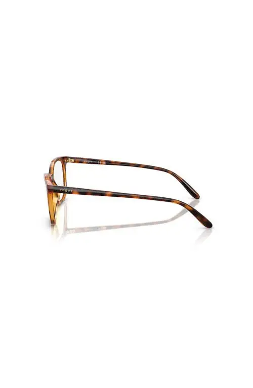 VOGUE EYEWEAR 53mm Rectangle Optical Glasses - Brown