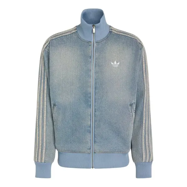 Adidas Firebird Adicolor Denim Track Top - Worn Blue Denim