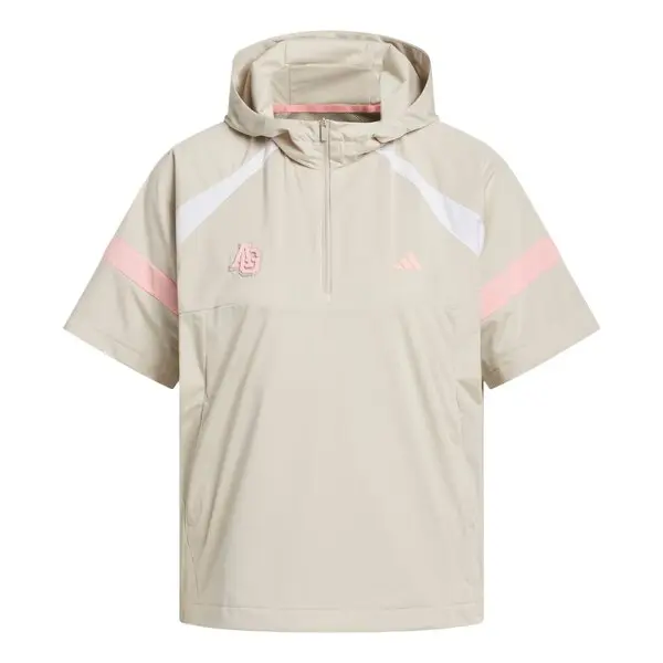 Adidas Half-zip Hooded Anorak Jacket - Khaki Three