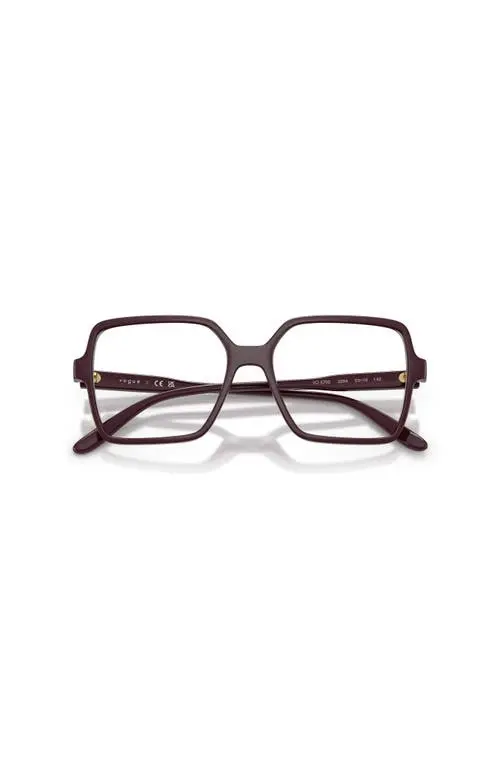 VOGUE EYEWEAR 49mm Square Optical Glasses - Red