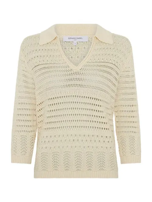 Gerard Darel Lalya 3/4 Sleeve V-neck Knit Top
