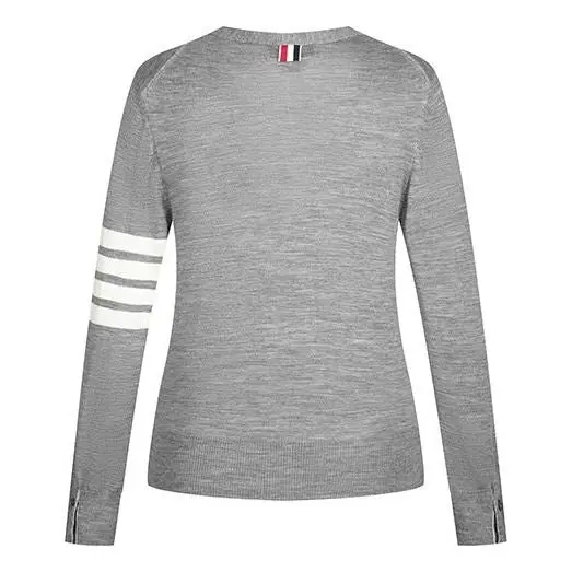 Thom Browne Cardigan With Signature Stripes - Gray