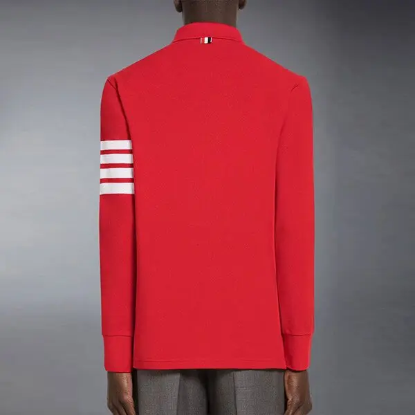 Thom Browne Collar Long Sleeve T-shirt - Red
