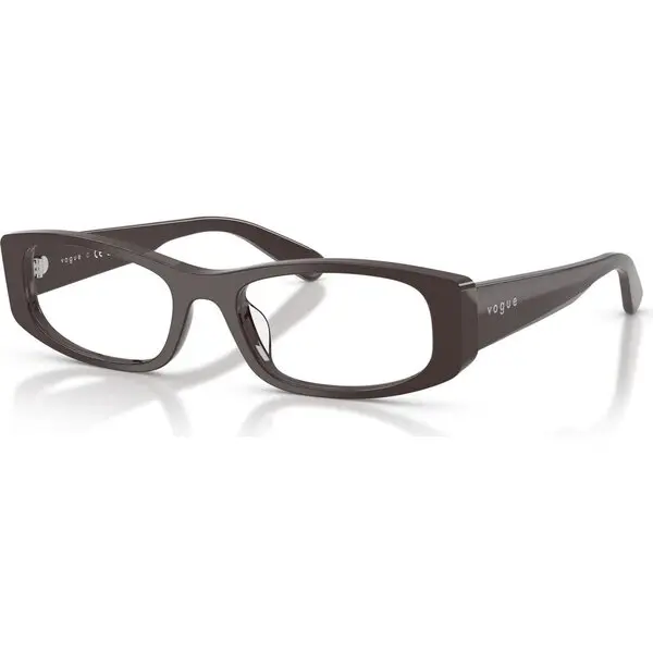 VOGUE EYEWEAR 53mm Rectangle Optical Glasses - Brown