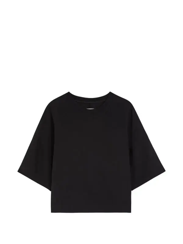 Ossou Rift Cropped Drop-shoulder T-shirt - Black