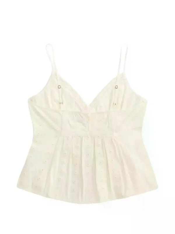 Ralph Lauren Eyelet Lace-trim V-neck Blouse