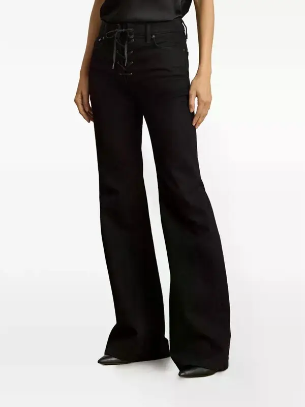 Ralph Lauren Lace-up Flared Jeans - Black