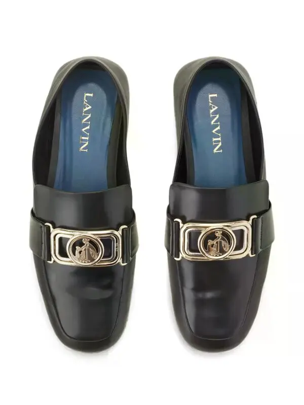 LANVIN Logo-plaque Leather Loafers
