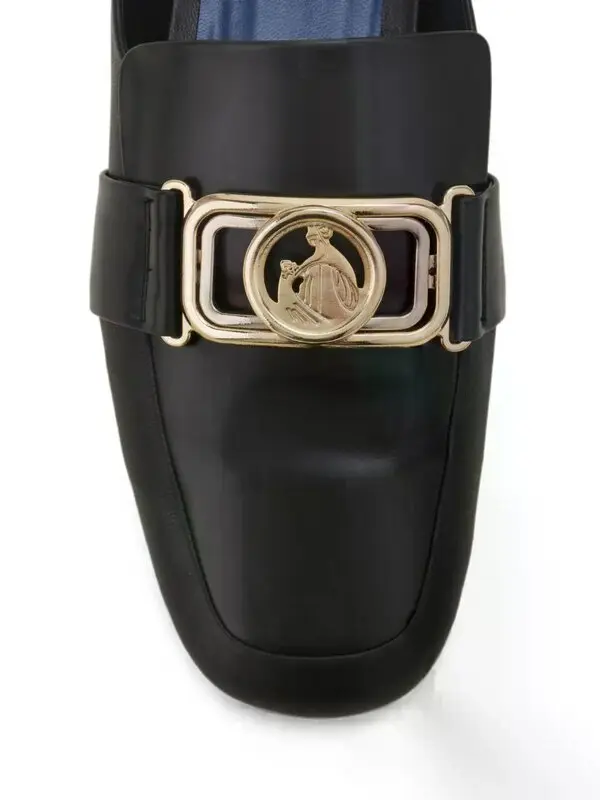 LANVIN Logo-plaque Leather Loafers
