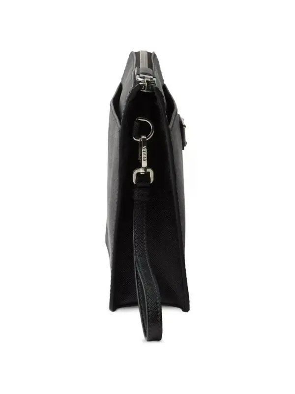 Prada Saffiano Leather Clutch Bag - Black