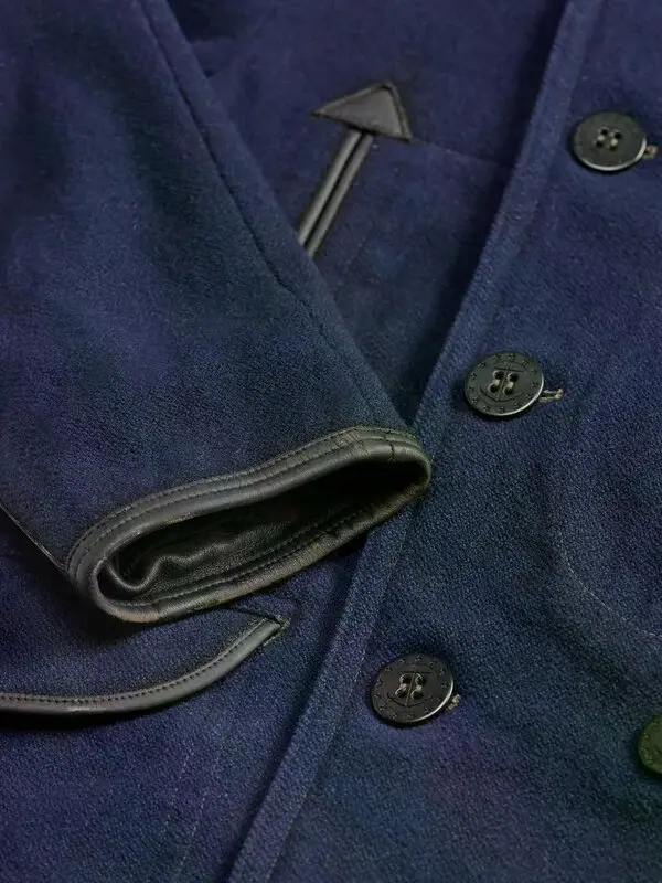 Ralph Lauren Double-breasted Leather-trimmed Coat