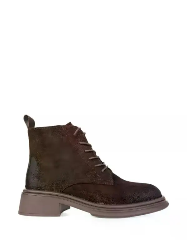 LINDA BAUMANN Lace-up Suede Ankle Boots - Brown