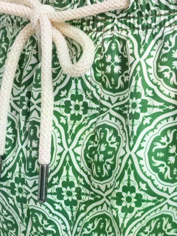 PENINSULA SWIMWEAR Geometric Print Swim Trunks - Green