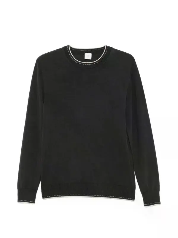 Eleventy Contrast-trim Wool Sweater