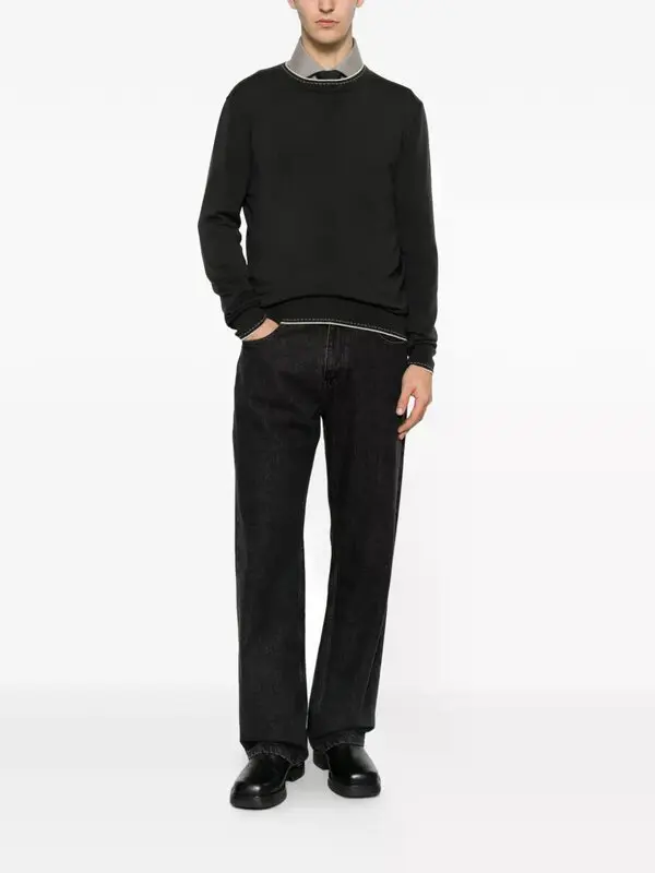 Eleventy Contrast-trim Wool Sweater