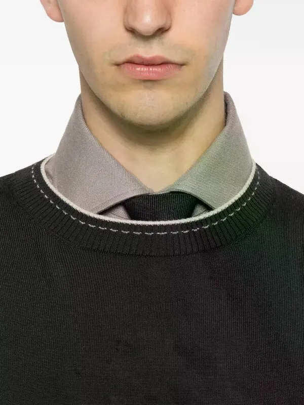 Eleventy Contrast-trim Wool Sweater