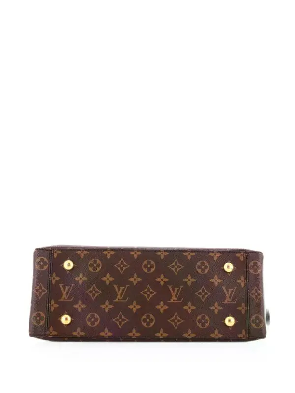 LOUIS VUITTON Flower Monogram Canvas With Leather Tote Bag