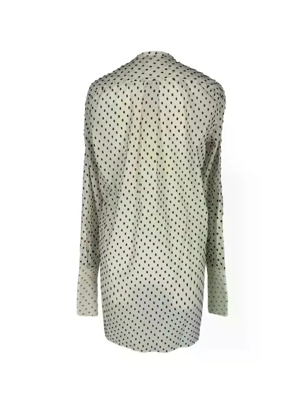 Celine Swiss Dot Band Collar Shirt