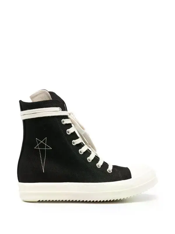 Rick Owens Embroidered Star High-top Sneakers