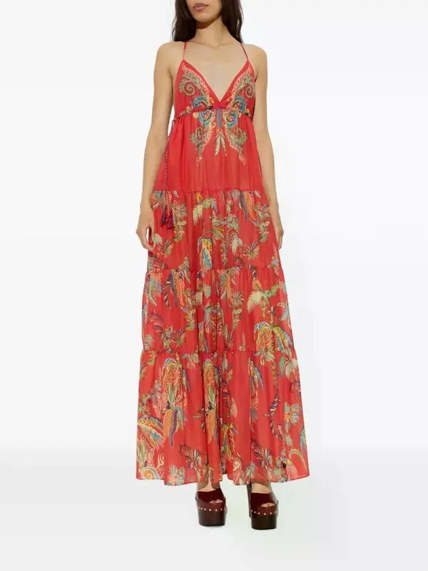 Etro Paisley Print V-neck Sleeveless Maxi Dress