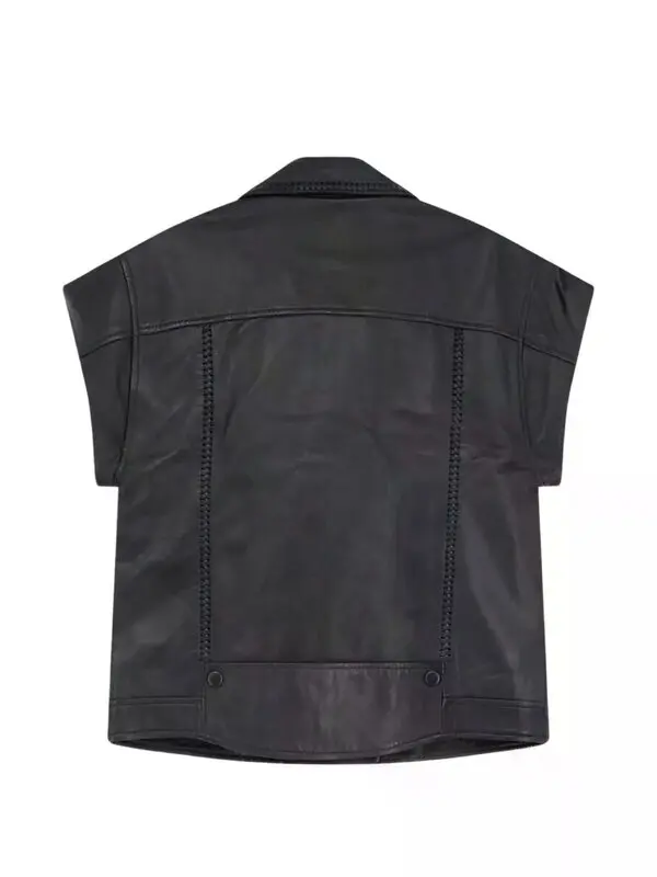 SCARLETT POPPIES Braided-leather Sleeveless Jacket