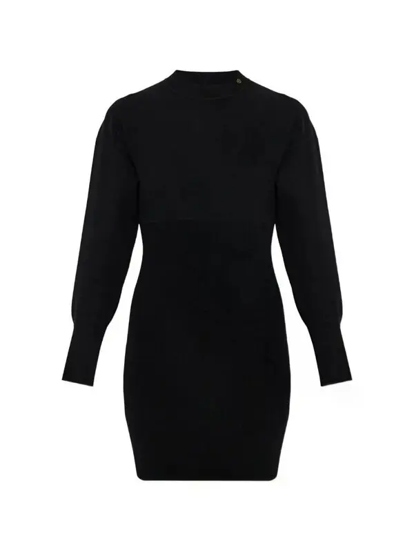 ANINE BING Imane Logo-plaque Mini Dress - Black